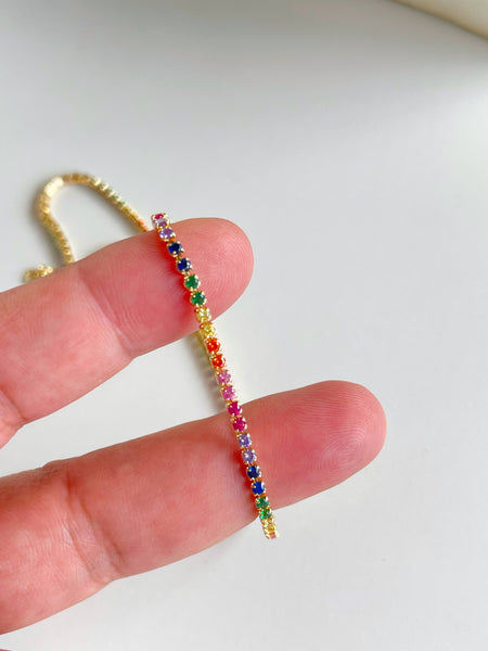 CZ Rainbow Chain – meauxjewelry